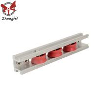 China Heavy Duty Aluminum Frame Sliding Roller 3 Red Nylon Wheels For Sliding Window And Door Fitting for sale