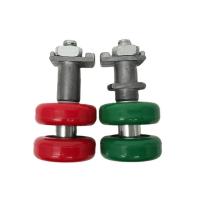China Sliding Door Double Nylon Roller Red Green Wheel Hanging Sliding Pulley for sale