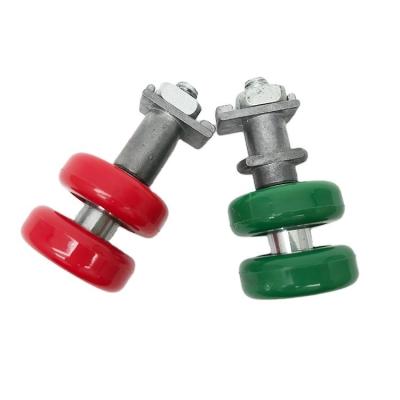 China Sliding Door Double Nylon Roller Red Green Wheel Hanging Sliding Pulley for sale