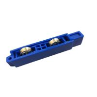 China Blue Nylon Sliding Window Roller Double Copper V‑Groove Wheel For Aluminium Door Window for sale