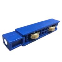 China Blue Nylon Sliding Window Roller Double Copper V‑Groove Wheel For Aluminium Door Window for sale