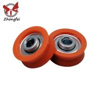 China Silent Orange PU Roller With Bearing Sliding Window Pulley For Aluminium Door Hardware for sale