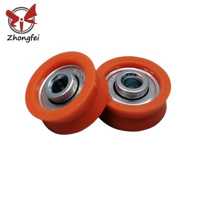 China Silent Orange PU Roller With Bearing Sliding Window Pulley For Aluminium Door Hardware for sale