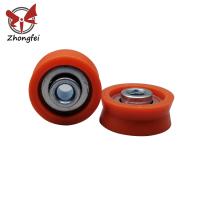 China Silent Orange PU Roller With Bearing Sliding Window Pulley For Aluminium Door Hardware for sale