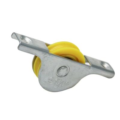 China Sliding Window Roller Iron Bracket Yellow Nylon Pulley Low Noise Door Hardware for sale