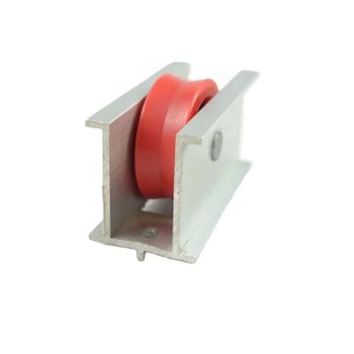 China Single Orange Nylon Wheel Aluminum Shell Sliding Roller Pulley For Sliding Window Fitting for sale