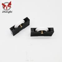 China Single White Nylon Wheel Adjustable Plastic Sliding Roller Pulley For Window Door Fitting for sale