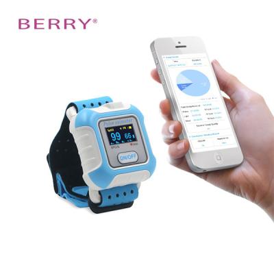 China Bluetooth Wrist Pulse Oximeter SpO2 Sleep Monitor Continuous Overnight Tracking 35-100% for sale