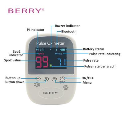 China Veterinary Patient Monitor 10-Hour Battery Life Spo2 PR PI Bluetooth BLE 5.0 for sale