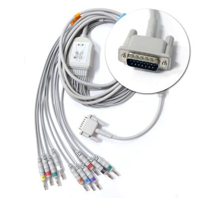 China 3/5 Lead Snap ECG Trunk Cables Dual Tube One Piece Precise Measurement ISO 10993 for sale