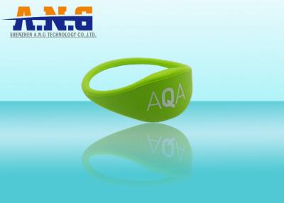 China Blue Nfc Silicone Rfid Wristbands For The Beach / Pools / Waterparks for sale