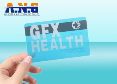 China CR80 Size Clear transparent business card RFID with black magnetic stripe for sale