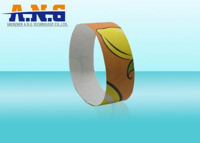China Integrated RFID or NFC chip RFID paper wristbands Non transferable , non - tear for sale