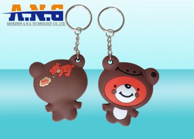 China Passive waterproof key fob , RFID Key Ring with Lovely Bear Logo for sale