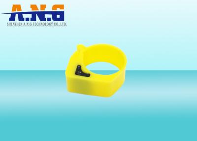 China YELLOW Waterproof Foot Ring Passive Rfid Tags For Chicken Duck Goose for sale