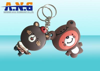 China Waterproof Replacement Key Fob Rfid ,Passive Rfid Key Ring With Lovely Bear Logo for sale