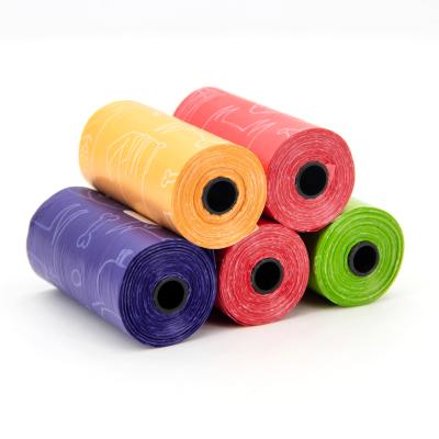 China Unscented Biodegradable Pet Trash Bags On A Roll Tear Resistant for sale
