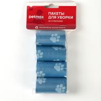 China Blue Biodegradable Dog Poop Bags Flat Pack Or In Roll 100% Leak Proof for sale