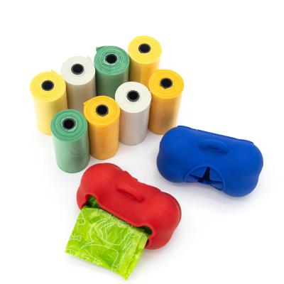 China Custom Bulk Degradable Dog Poop Bags Portable Dispenser Refill Pet Waste Bags for sale
