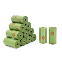 China Drawstring Pet Waste Bag Green Unscented Plastic Pet Litter Bags for sale