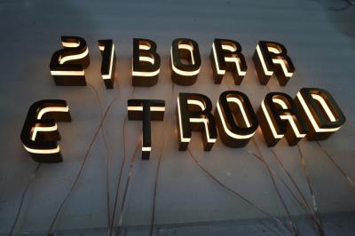 China Golden LED Edge Lit Signs Electroplated Brass Finished UL CE RoHs Certified for sale