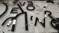 China 7000K Backlit Halo Lit Stainless Steel Channel Letter Signs Acrylic LED Electroplated Edge Lit for sale