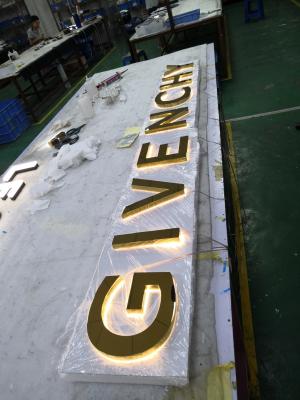 China Wall Mounted 3D LED Backlit Signs , Stainless Steel Custom Laser Cut Letters for sale