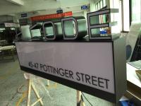 China Aurora Event Directional Signage / Wayfinding Pylon Sign Board for sale