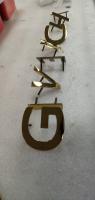 China Gold 3D Galvanized Decorative Metal Letters 2-25mm Depth Mirror Polished / Brushed for sale