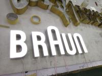 China Outdoor Front Lit Channel Letter Sign 35mm 3D Embossed Acrylic Signage for sale