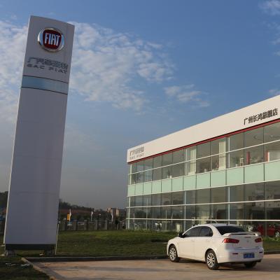 China Bus Stations Modern Pylon Signs Illuminated ACM / Steel 150mm for Outdoor for sale