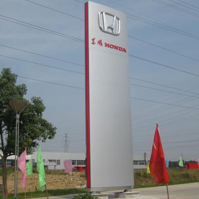 China Outdoor Modern Pylon Signs Free standing Stainless Steel for 4S Store Parking Lot for sale