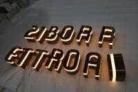 China 3D Acrylic LED Edge Lit Signs Brass / Chromed Wall Mounted for sale
