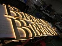 China Golden LED Edge Lit Signs Electroplated Brass Finished UL CE RoHs Certified for sale
