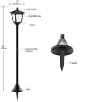China 40 Inches Mini Solar Lamp Post Lights Outdoor Solar Powered Street Lights For Lawn Pathway for sale