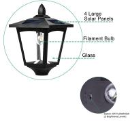 China Outdoor Vintage Solar Powered Post Lights Waterproof IP65 For Garden Lawn Pathway Driveway for sale