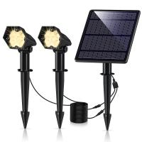 China 300lm 3600mAh RGB Solar Spotlight , 6000K Solar Dual Spot Light With Motion Sensor for sale