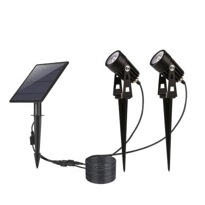 China 300lm 3600mAh RGB Solar Spotlight , 6000K Solar Dual Spot Light With Motion Sensor for sale