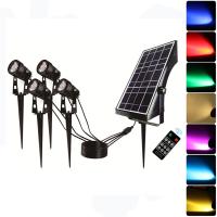 China 80lm/W 500mA RGB Solar Garden Lights Landscape Lampx4 20Hrs Discharge for sale
