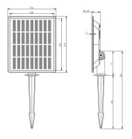 China DC6V 12H working Solar Powered Garden Lights 300lm Outdoor Lawn Courtyard 2PCS for sale