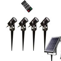 China 100lm/W 2700K Solar Powered Garden Lights 4 In 1 Set RGB Mode 400lm for sale