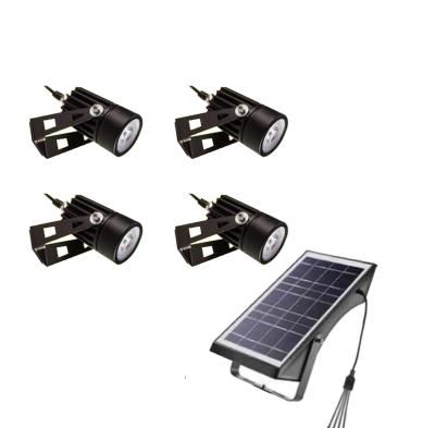 China 100lm/W 2700K Solar Powered Garden Lights 4 In 1 Set RGB Mode 400lm for sale