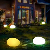 China IP54 3.7V RGB Solar Lights Stone 16 Led Color Modes Garden Lawn 1800mAh for sale