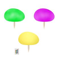 China IP54 3.7V RGB Solar Lights Stone 16 Led Color Modes Garden Lawn 1800mAh for sale