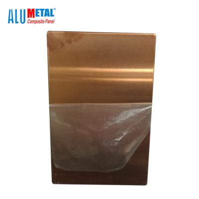 China 800mm 3200mm Outdoor Brushed Aluminum Composite Panel Brass Finish Odm for sale