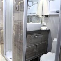 China Luxury Aluminum Hard Top Camping Trailer 16ft 20 Ft With Outdoor Shower Kitchen Stove LED Lighting for sale