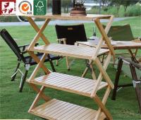 China 4 Tier Outdoor Retractable Folding Storage Racks Portable Multi Layer Picnic Racks for sale
