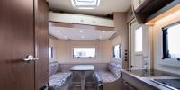 China Retro Rent Camping Trailer Rv Holiday Home For Camp Spacious Space Layout for sale
