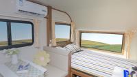 China Cool Small Caravan With Outside Kitchen Shower Road Caravan Trailer Motorhome Ventilation System Monitoring for sale