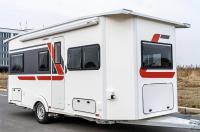 China Hard Top Campsite Trailer RV Road Trailer Simple Decoration Style Rich Configuration for sale
